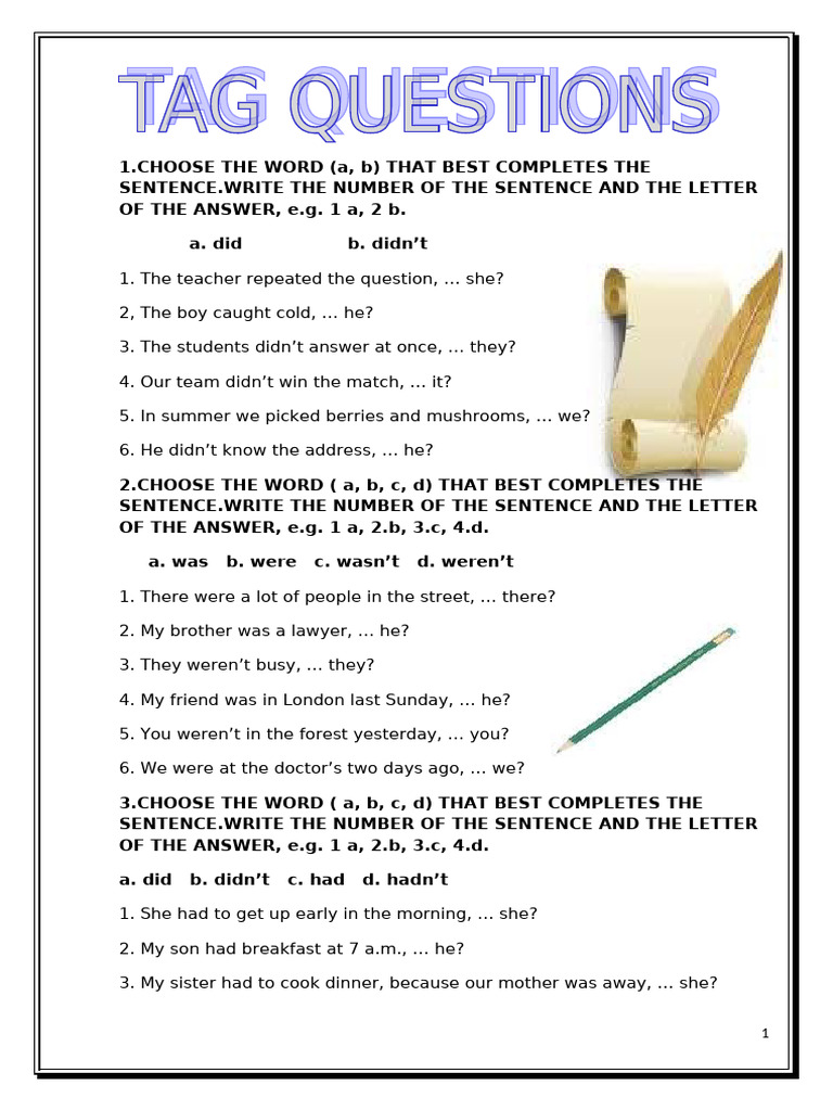 Tag-Questions 60460 | PDF