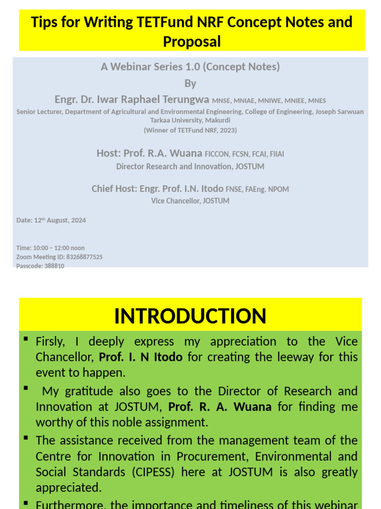 TETFund NRF Concept Note Writing Guide | PDF | Methodology