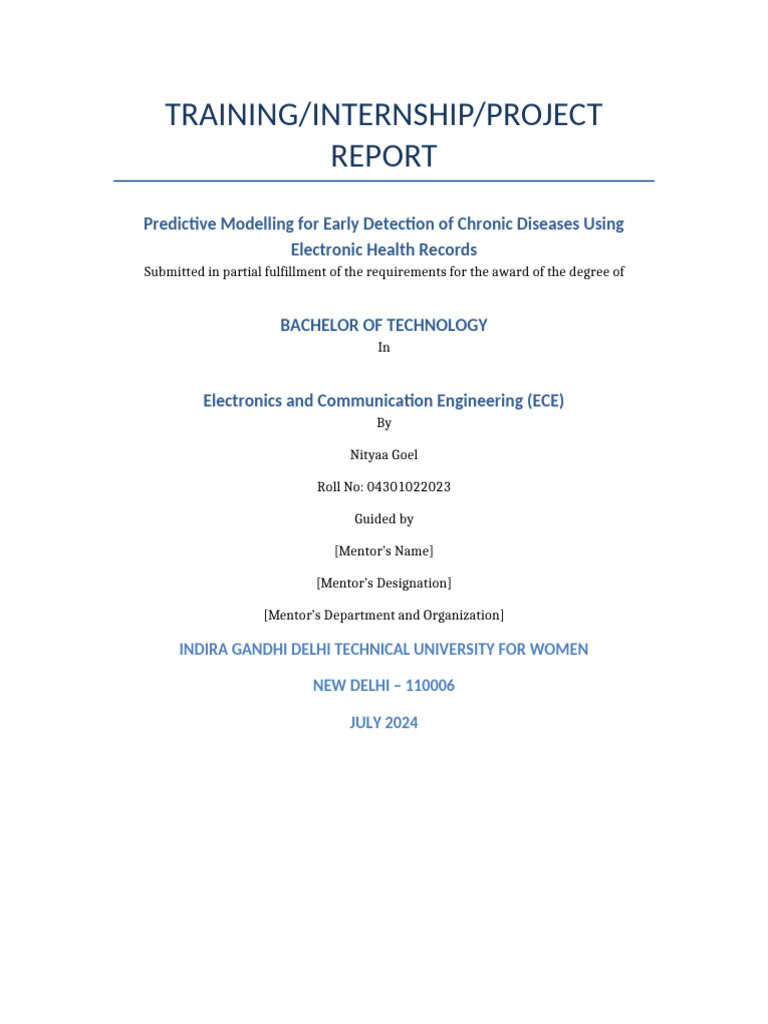 Predictive Modelling Report | PDF | Machine Learning | Electronic ...