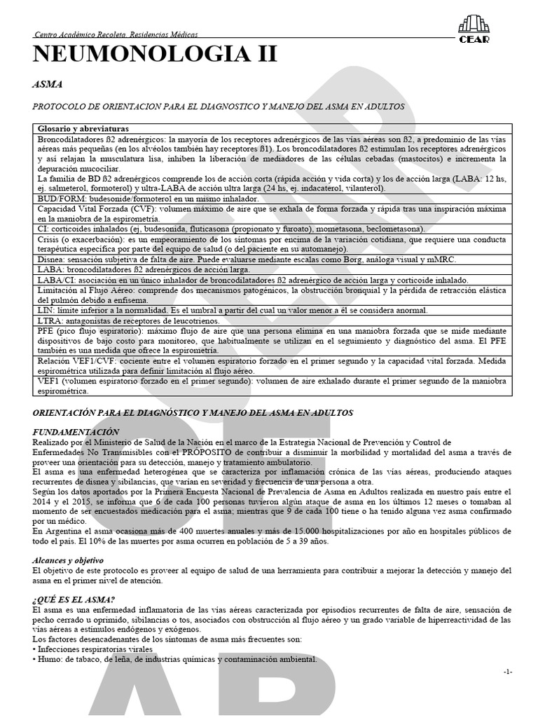 Apunte Unidad Tem Tica N 9 | PDF | Asma | Tos