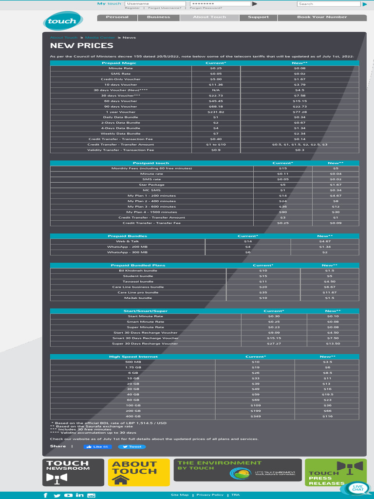 Touch The Leading Mobile Operator in Lebanon | PDF | Telecommunications ...