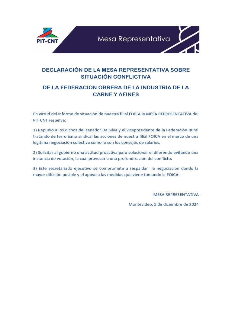 Conflicto en FOICA: Repudio y Soluciones | PDF