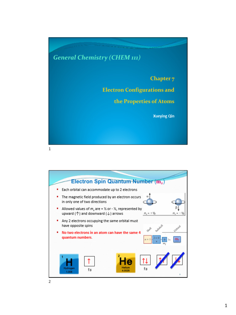 Chemistry: Electron Configurations | PDF | Electron Configuration | Atomic Orbital