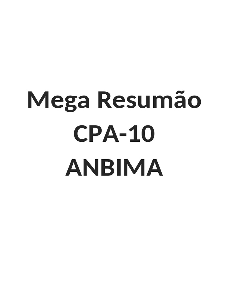 Resumo Completo CPA 10/ odontologia | PDF | Debênture | Comprovante de ... Resumo Completo CPA 10/ odontologia | PDF | Debênture | Comprovante de ...
