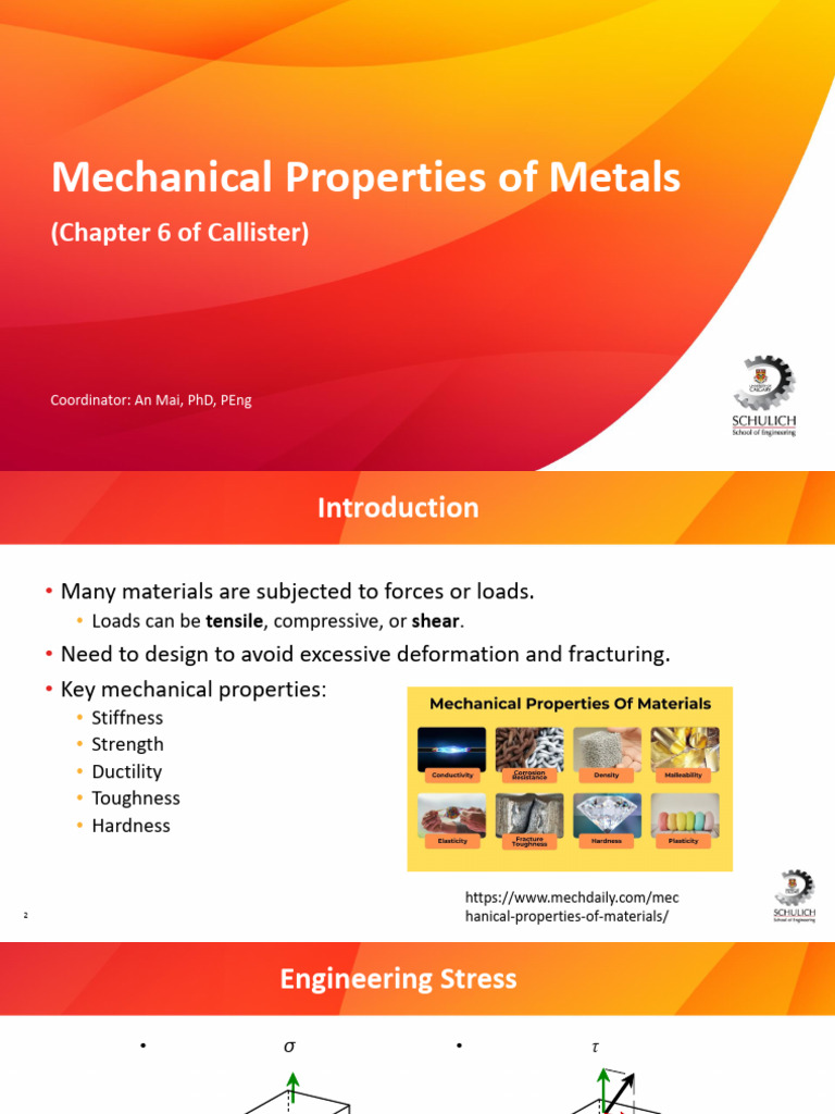 Chapter 6 - Mechanical Properties | PDF | Deformation (Engineering) | Young's Modulus