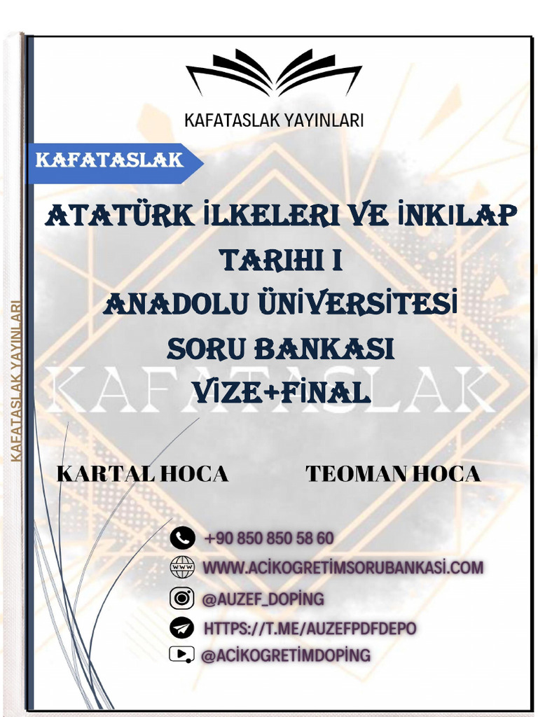 Atatürk İlkeleri Ve İnkılap Tarihi 1 VİZE FİNAL | PDF