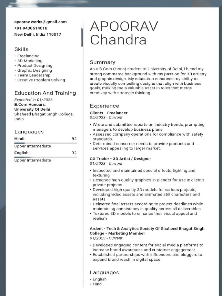 Apoorav Resume. | PDF