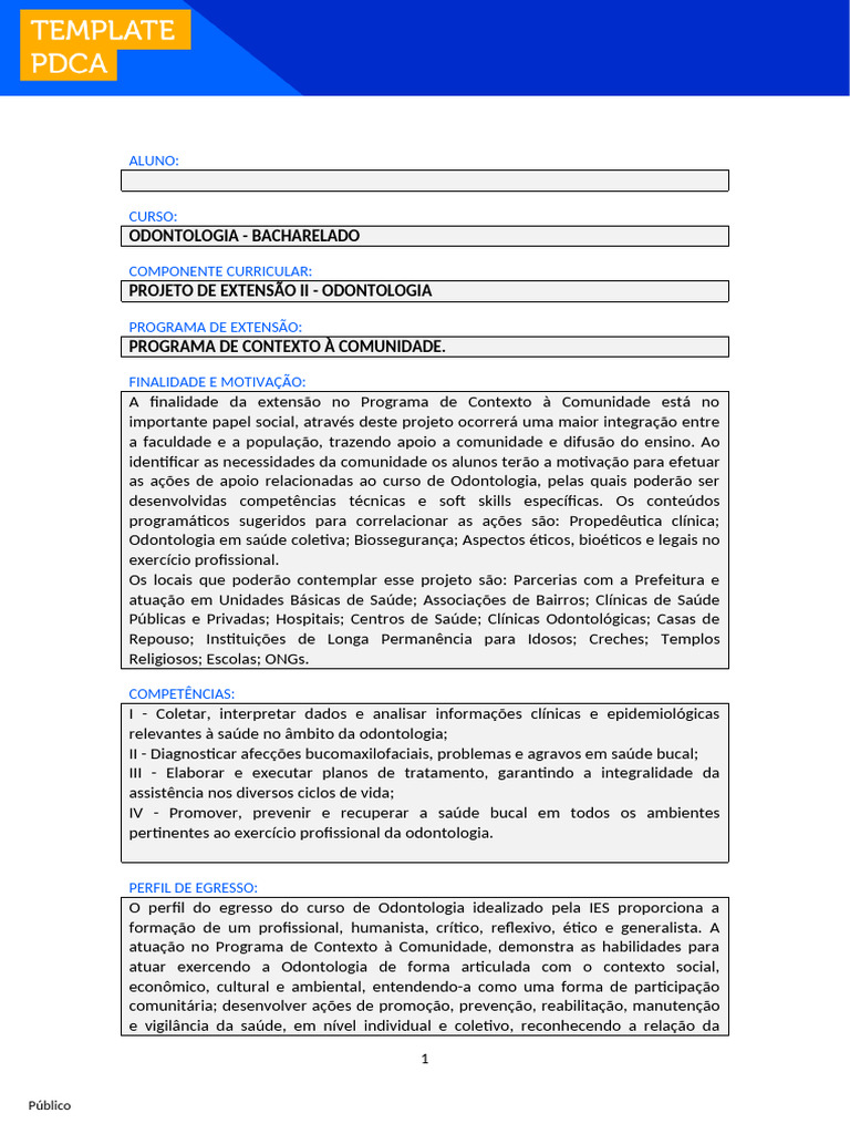 PDCA (2) | PDF | Odontologia | Epidemiologia
