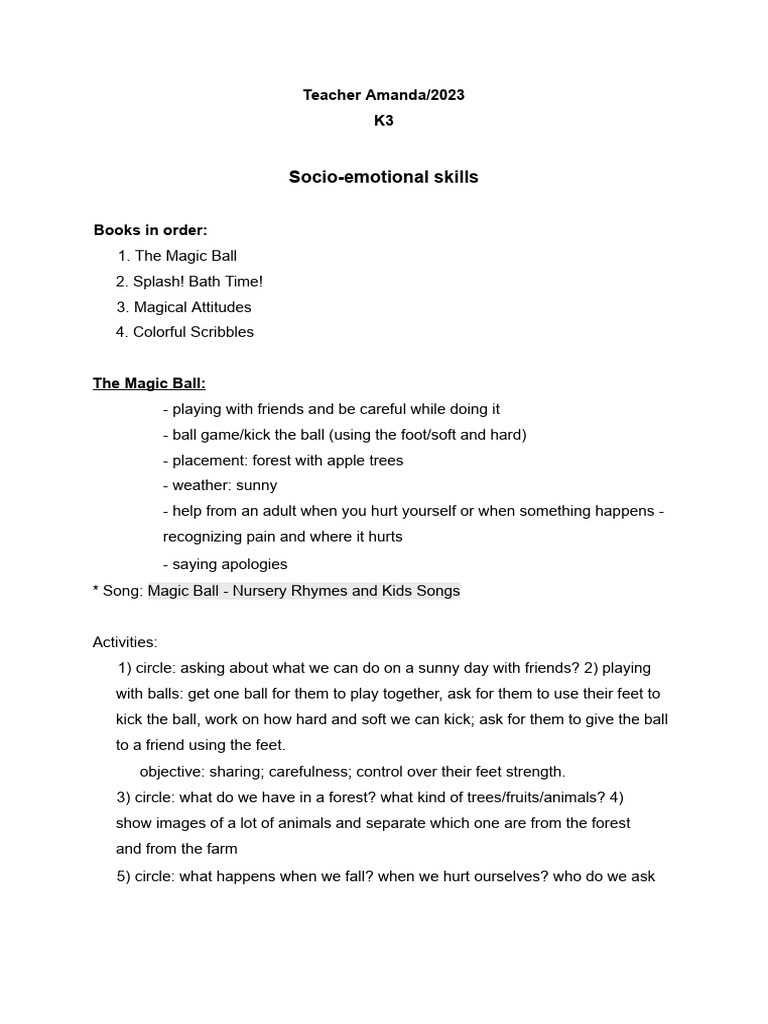 Socio-Emotional Project | PDF