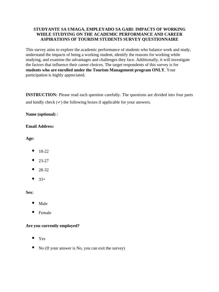 Revised Survey Questionnaire V7 | PDF | Motivation | Motivational