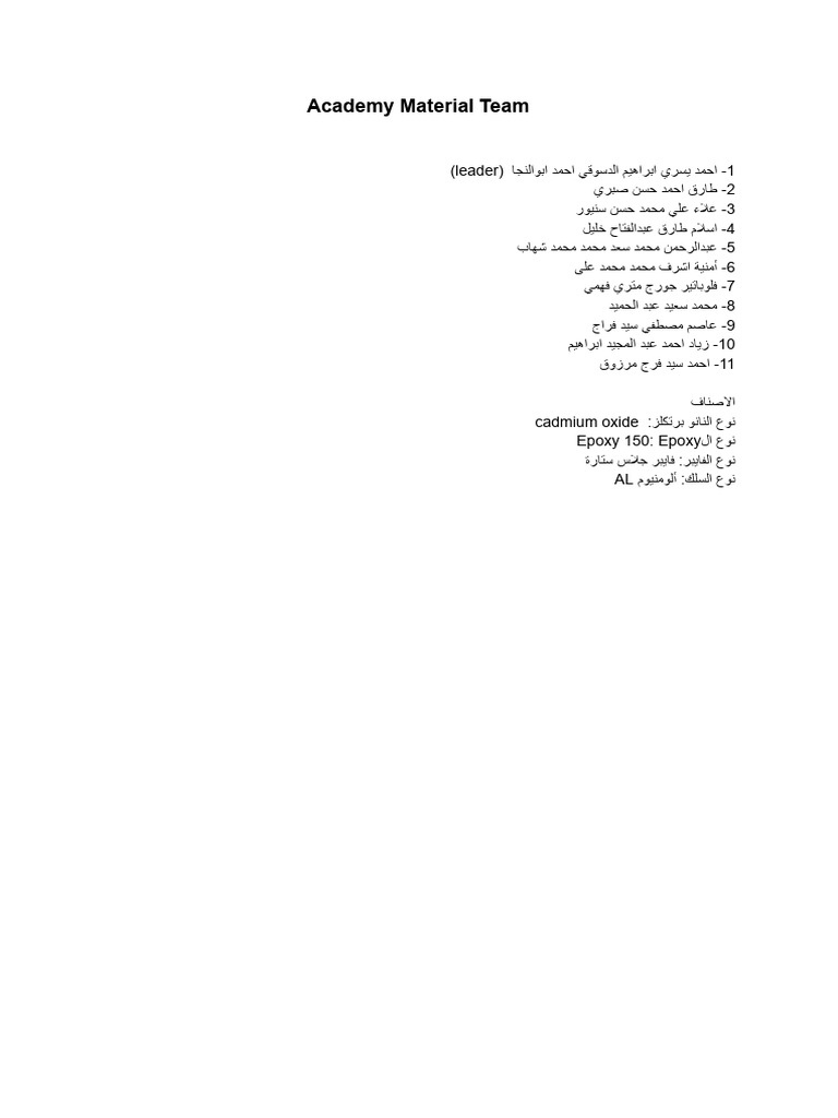 Academy Material Team +المواد المستخدمة | PDF