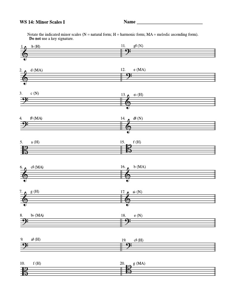 Ws14-Minor Scales i.mus - Ws14-Minor Scales i | PDF