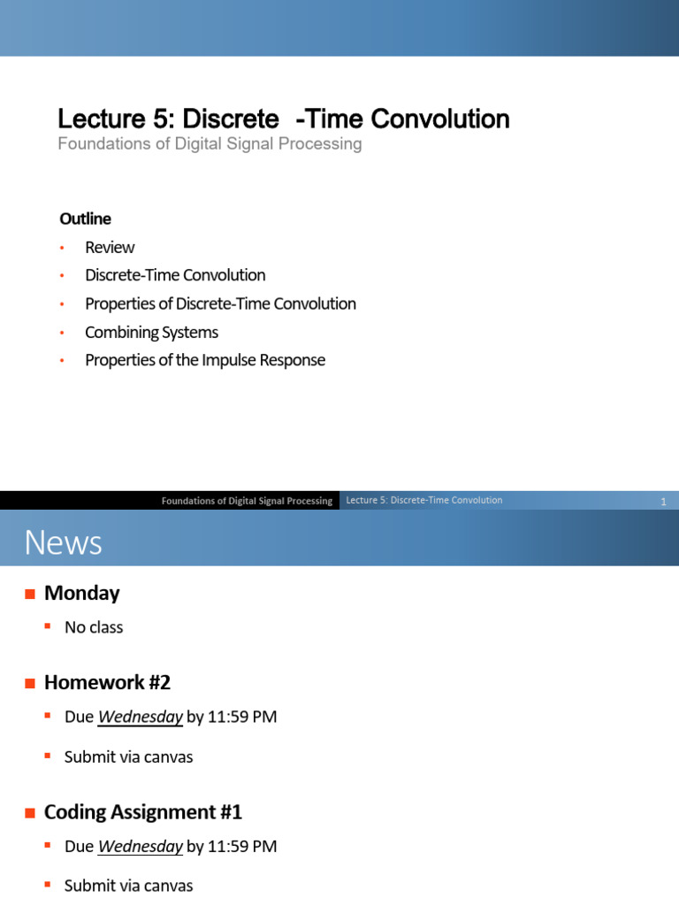 Lecture 5 Discrete-Time Convolution | PDF | Signal Processing ...