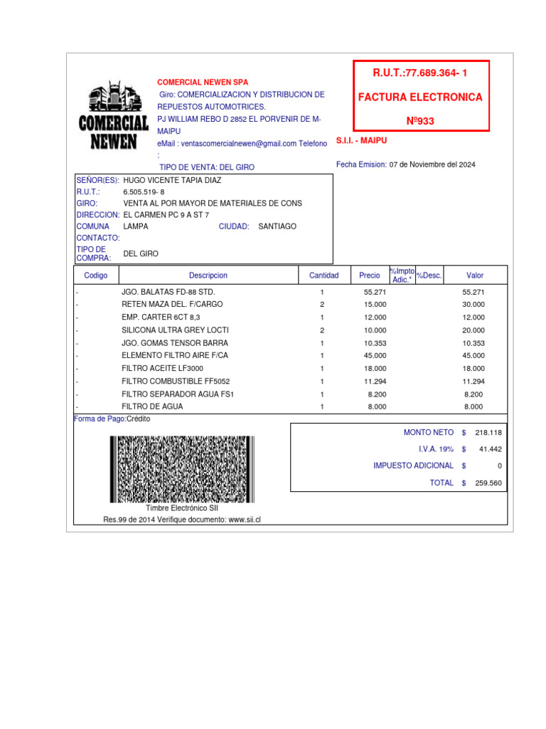Don Hugo 933 | PDF | Pagos | Servicios (economía)