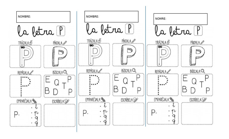 Ficha Letra P | PDF