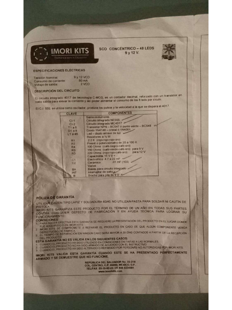 Kit Imori Concéntrico 48 Leds | PDF