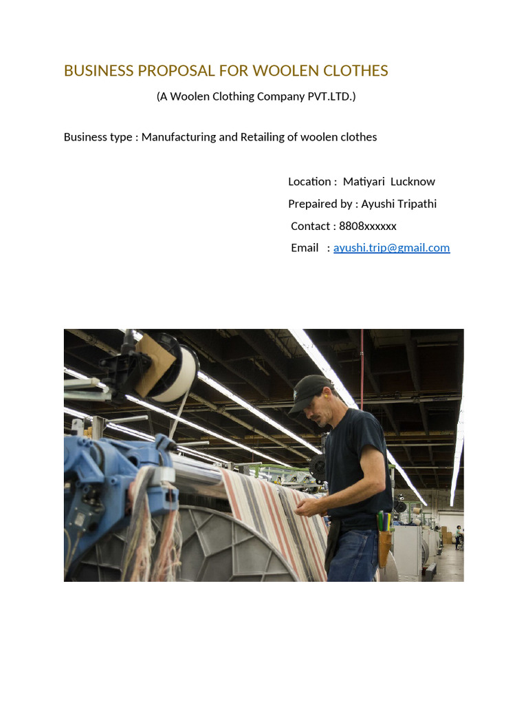 Sustainable Woolen Clothing Proposal | PDF | Clothing | Fashion