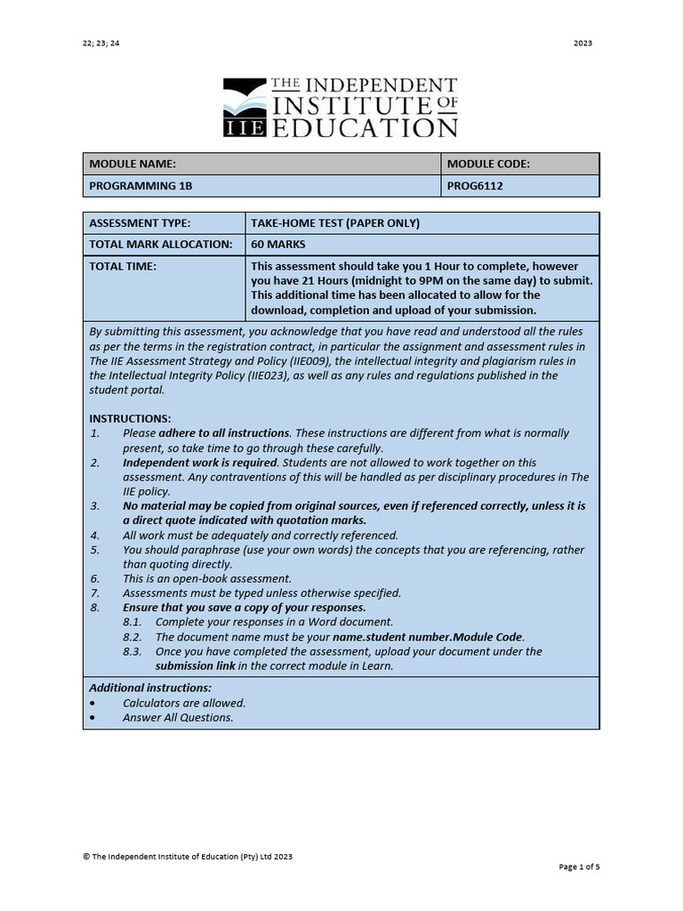 Prog6112ta Tht | PDF | Method (Computer Programming) | Class (Computer Programming)