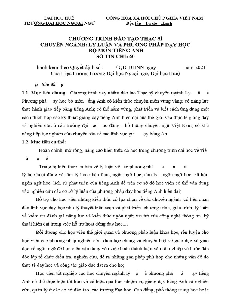 5c. 2125 Ban Hanh CTDT THS (PPDH) 2 | PDF