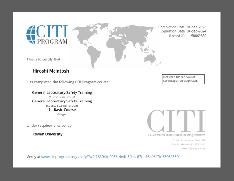 Citi Completion Certificate | PDF