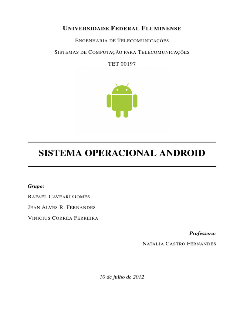 SISTEMA OPERACIONAL ANDROID | PDF | Android (sistema operacional ...