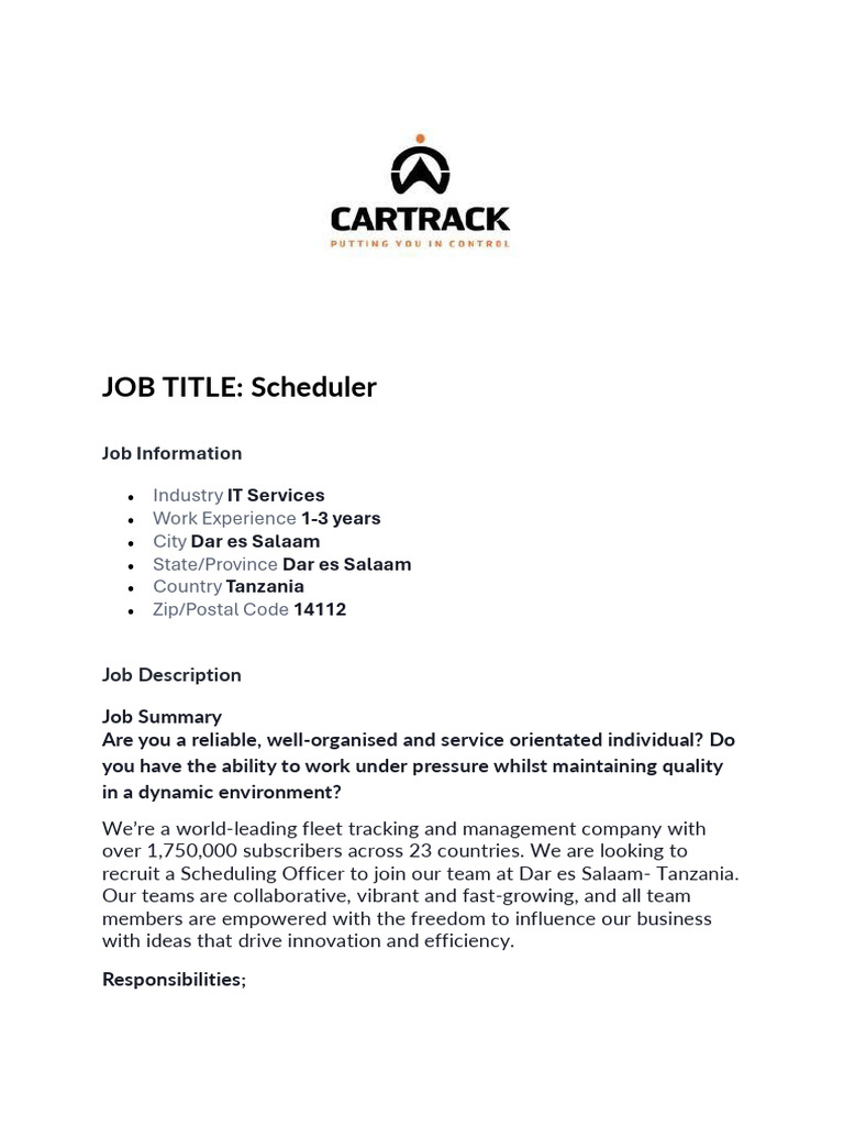 Scheduler Role in Fleet Management | PDF