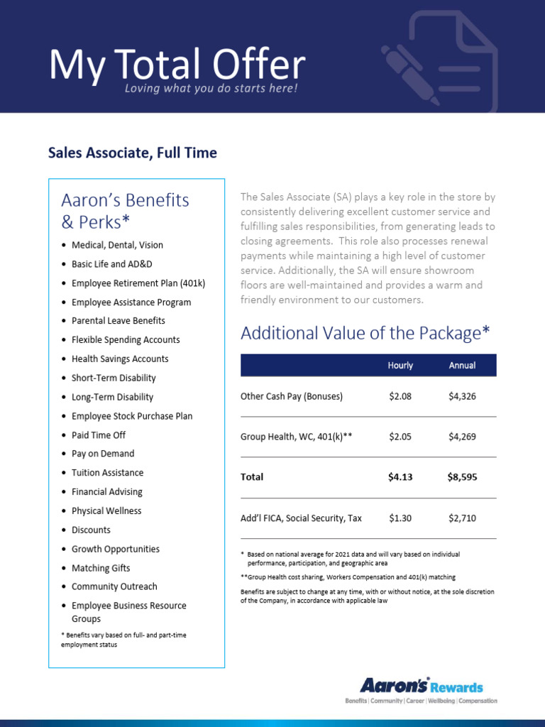 AAN-Total Offer Statement SA-FT Final 3.18.22 2 | PDF | Employee ...