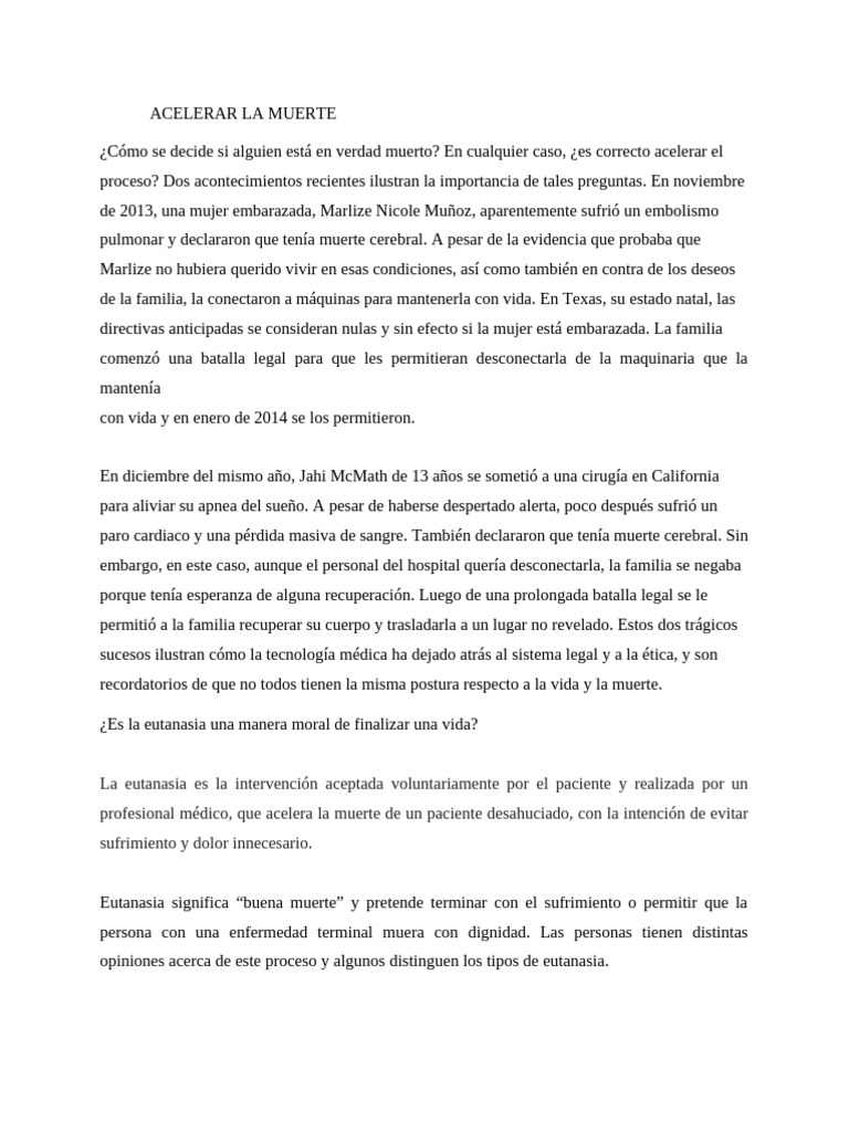 Acelerar La Muerte | PDF | Muerte | Medicina