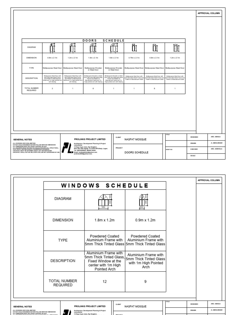Doors and Windows Schedule | PDF | Door | Architectural Design