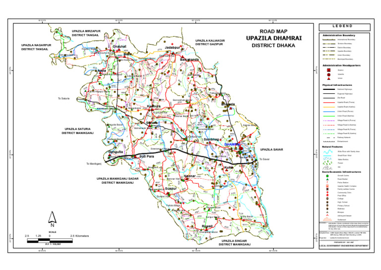 Dhamrai District Road Map and Infrastructures | PDF