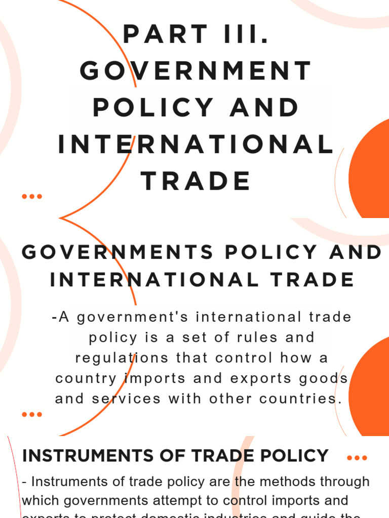 Government Trade Policy Overview | PDF | Exports | World Trade Organization