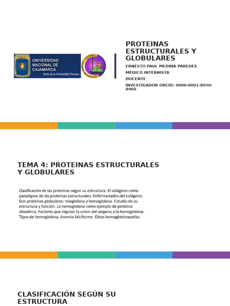 Tema 4 - Proteinas Estructurales y Globulares (1) | PDF | Proteínas | Sangre