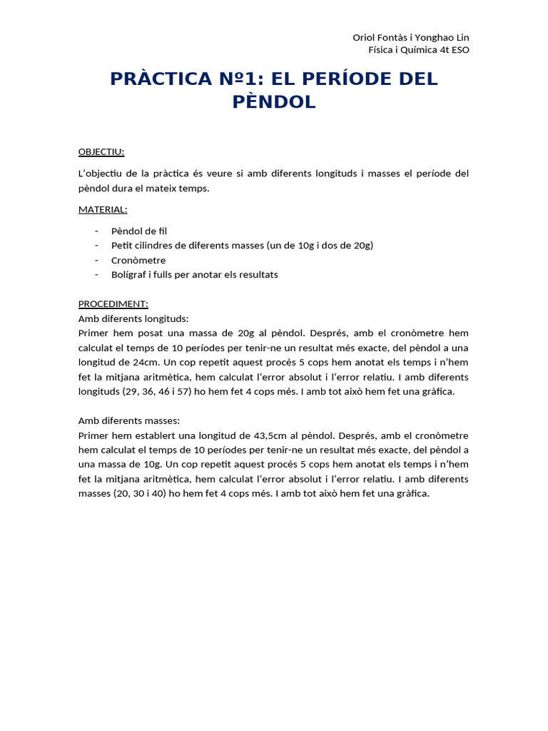 Pèndol | PDF