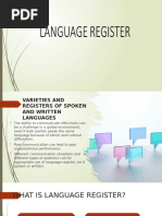 Lesson 4 - Language of Registers | PDF | Communication | Speech