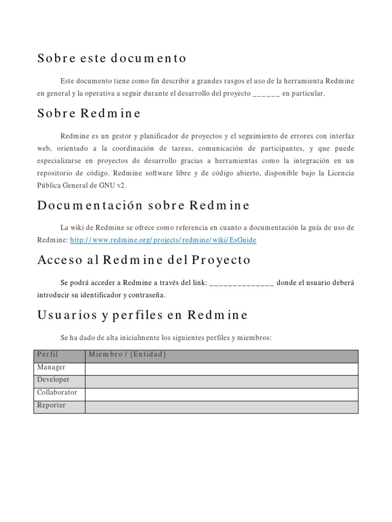 Uso de Redmine | PDF | Wiki | Control de versiones Uso de Redmine | PDF | Wiki | Control de versiones