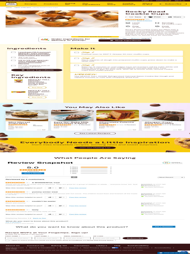 Rocky Road Cookie Cups Very Best Baking | PDF | Muffin | Marshmallow