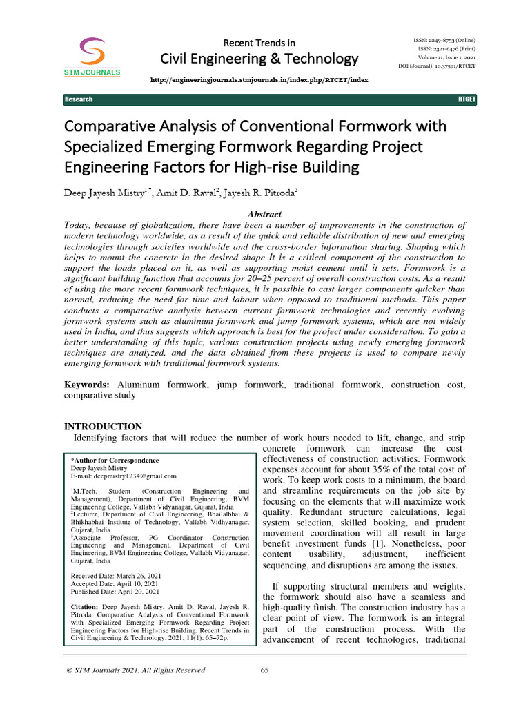 Comparative Analysis of Conventional For | PDF | Concrete | Civil ...