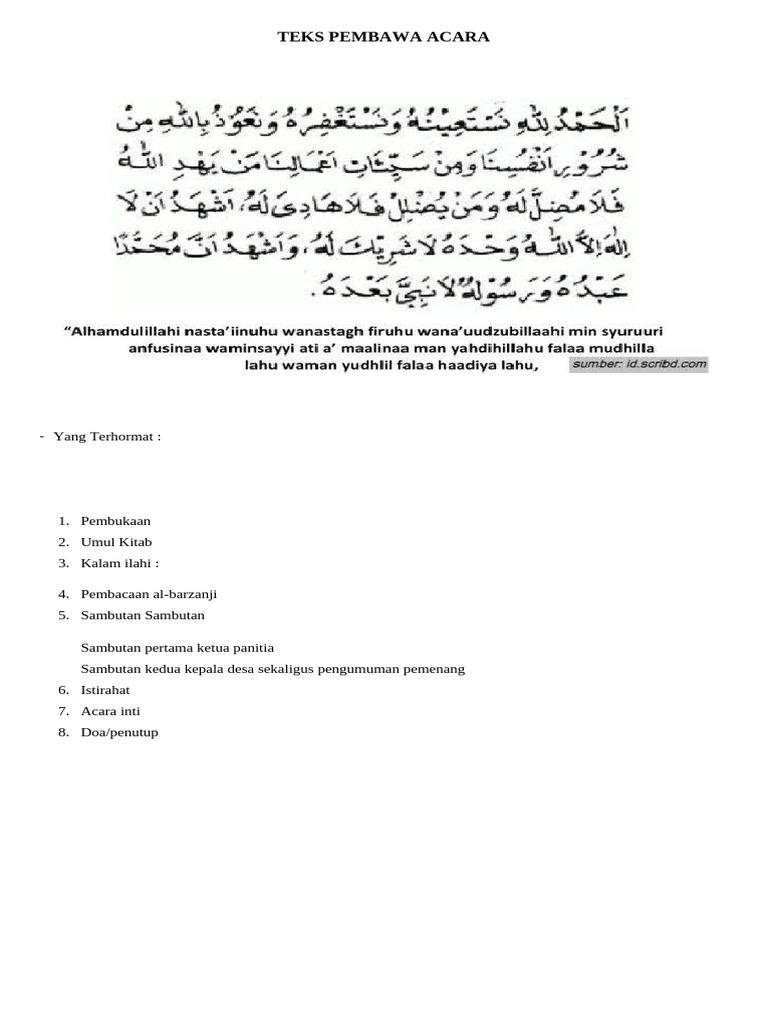 Teks MC Muslimat | PDF