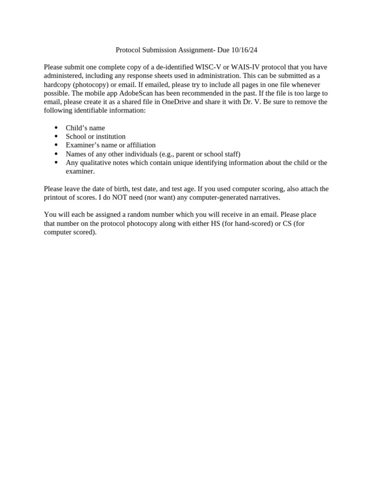 Protocol Submission Assignment | PDF