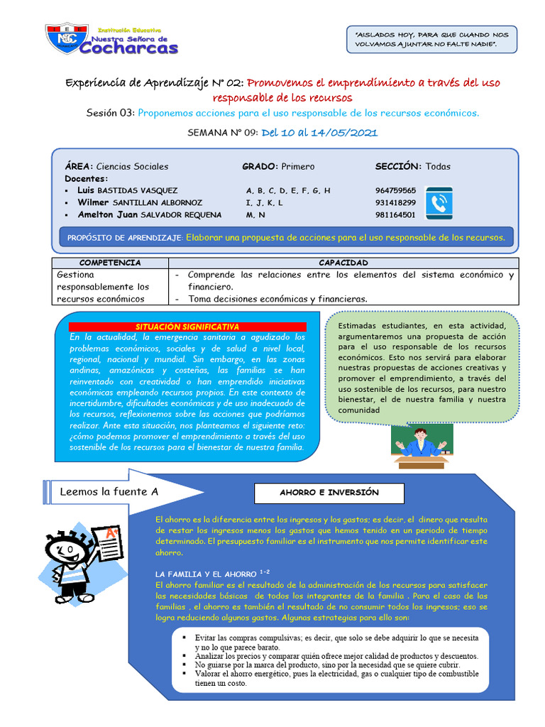 Sesión 03-Exp02-Cc - Ss. | PDF | Ahorro | Inversiones