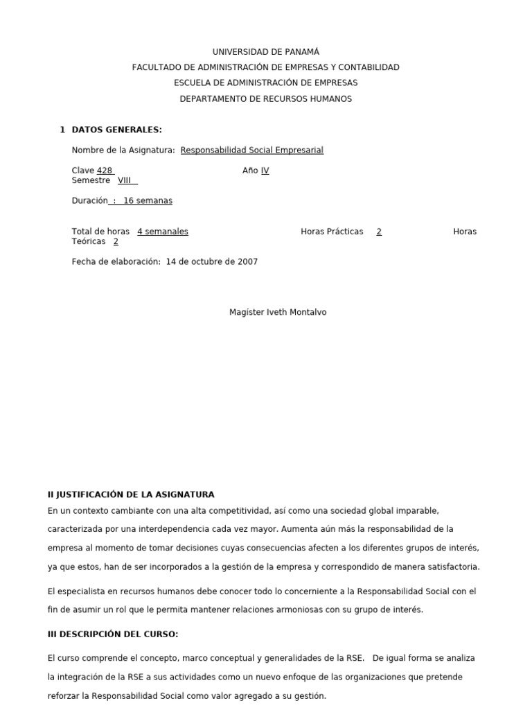 Programa Rse-Prof. Iveth | PDF | Responsabilidad social corporativa ...