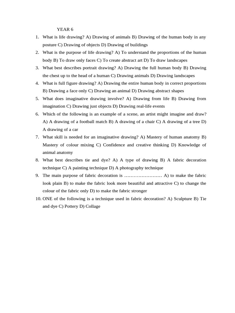 Year 6 First Term ART | PDF