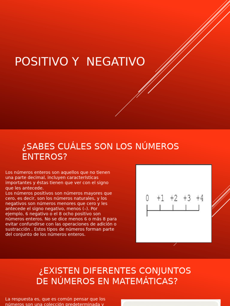 Positivo y Negativo | PDF | Números | Entero