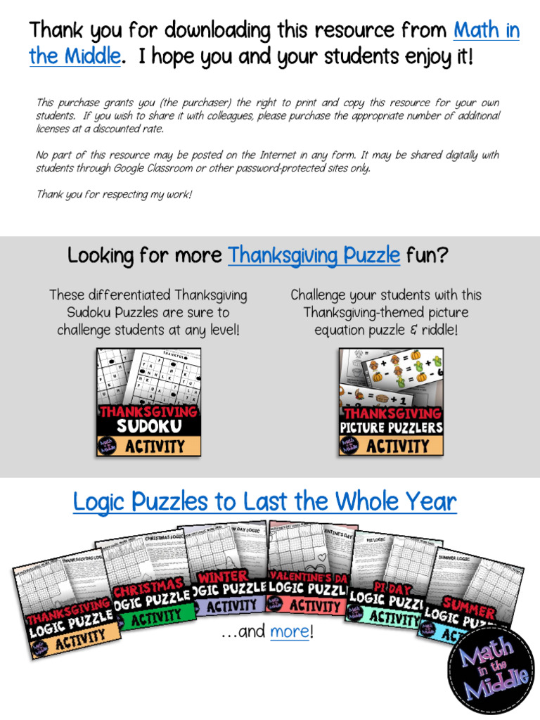 Logic Puzzles To Last The Whole Year | PDF | Turkey Meat | North ...