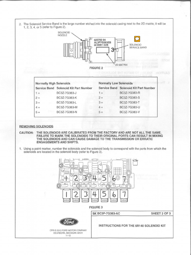 Solenoid Info and Part Numbers 6R140 OEM | PDF