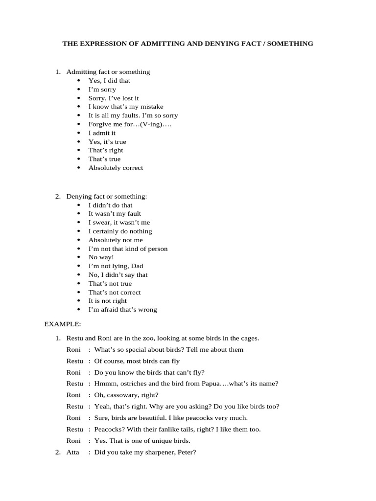 Admitting and Denying Facts Guide | PDF