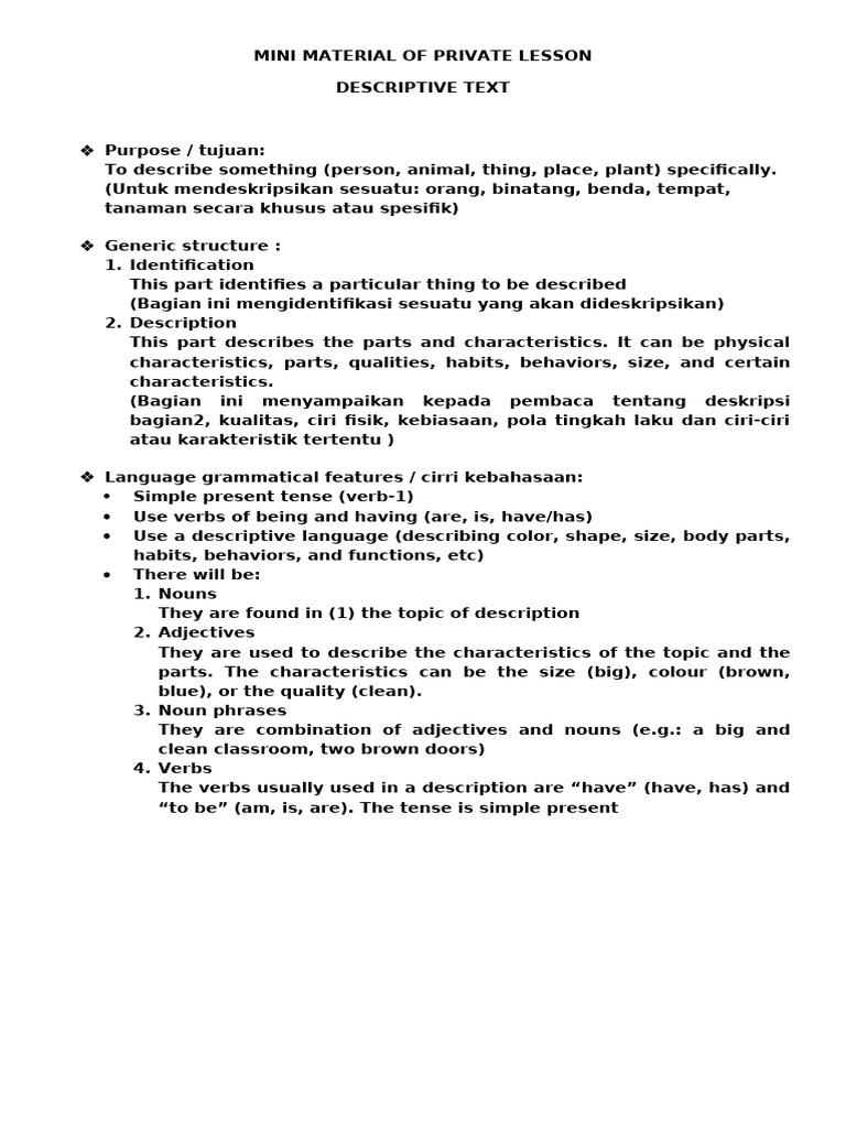 Monolog of DESCRIPTIVE | PDF