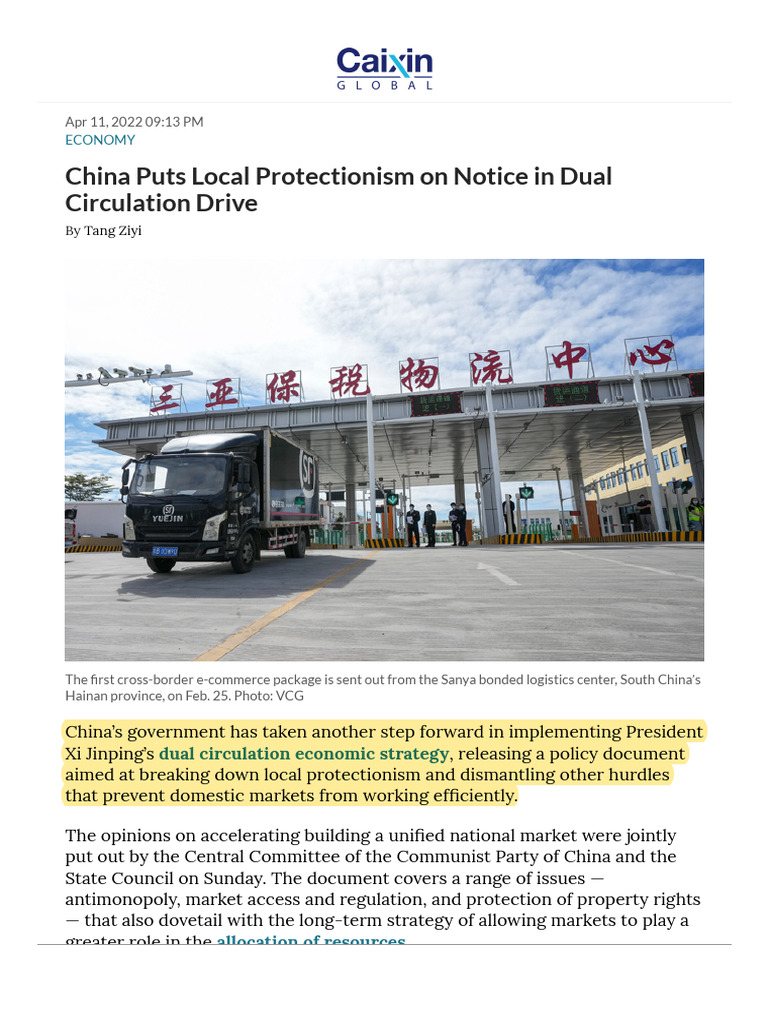 Topic 4 Decentralization - China Puts Local Protectionism On Notice in ...