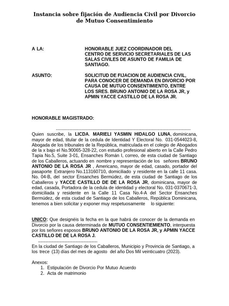 Instancia Fijacion de Audiencia | PDF