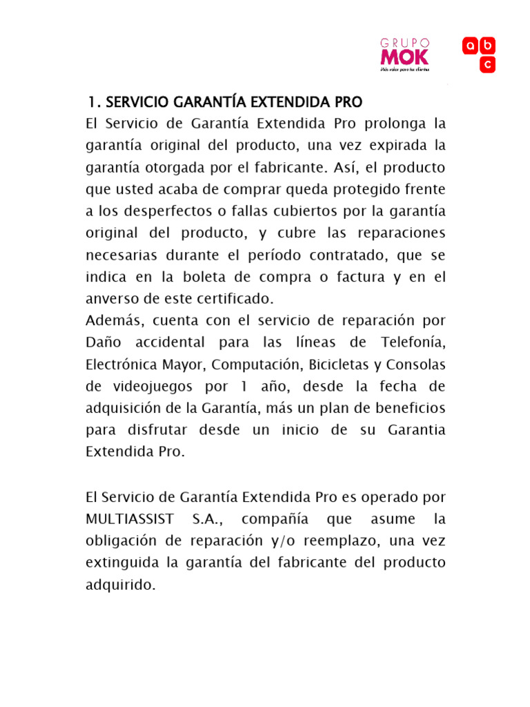 Certificado Garantía Extendida Pro. | PDF | Videotelefonía | Internet